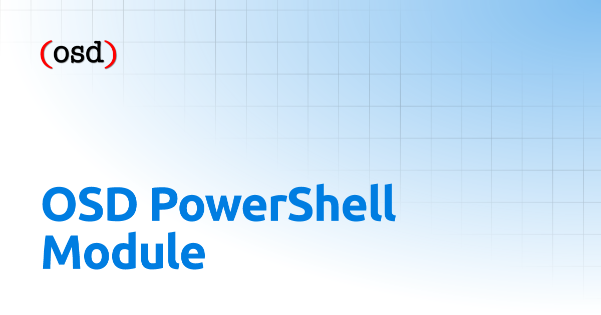 OSD PowerShell Module | OSD